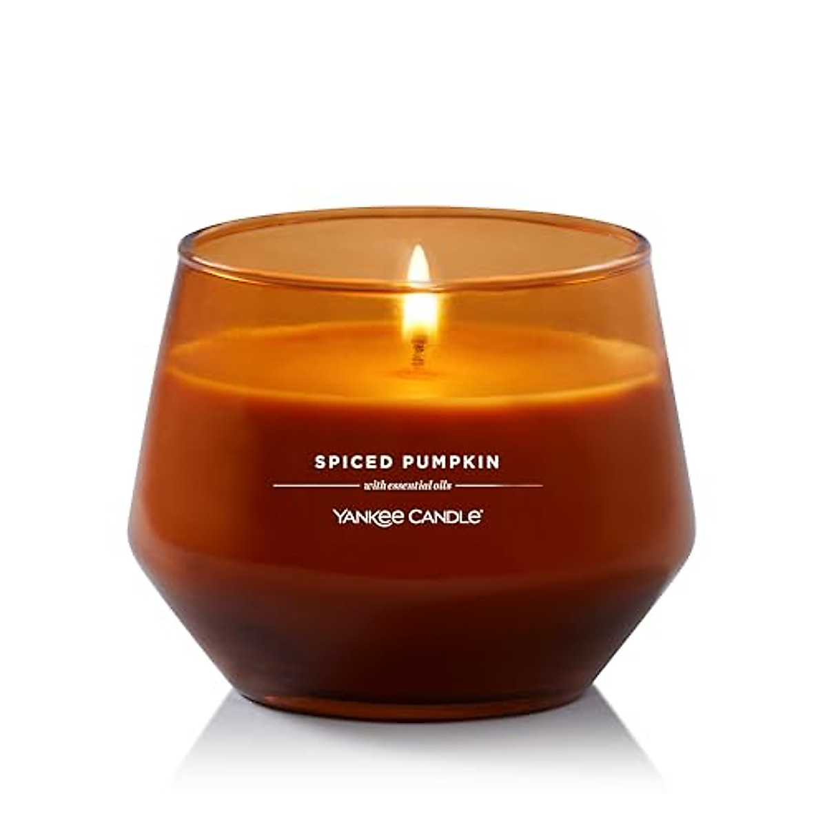 Yankee Candle Studio Medium Candle, Spiced Pumpkin, 10 oz: Long-Lasting, Essential-Oil Scented Soy Wax Blend Candle | 40-65 Hours of Burning Time