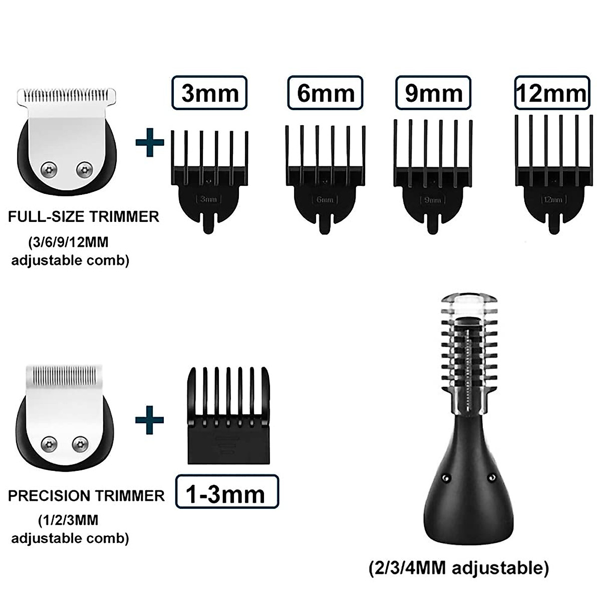 Hair Clippers Kit for Men, Multi-Function 6-in-1 Cordless USB Rechargeable Waterproof Hair Trimmer, Men's Grooming Kit