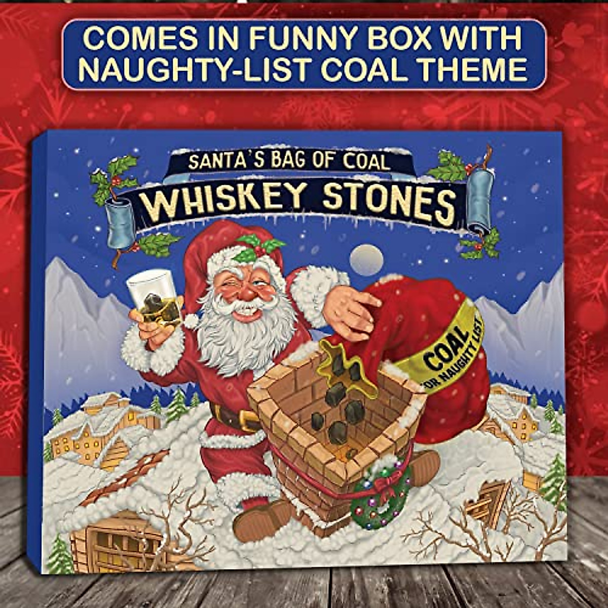 15 Whiskey Stones in Gift Box w/Sack - Naughty List Christmas Stocking Stuffers for Men. Bourbon Bar Gadget Gifts for Dad, White Elephant for Him Husband Boyfriend Adults. Soapstone Scotch Rocks