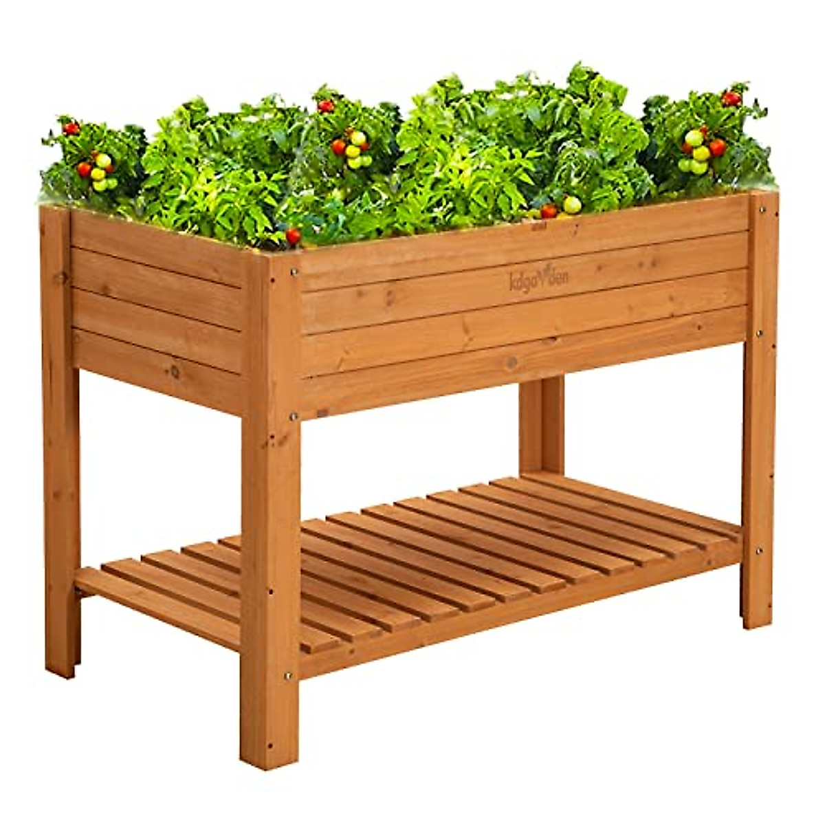 Raised Garden Bed Wood Planter Box Outdoor Wooden Elevated Planters Raised Beds with Legs for Vegetable Flower Herb, 48"x24"x33"H, Standing Gardening Box with Liner for Backyard, Patio, Deck