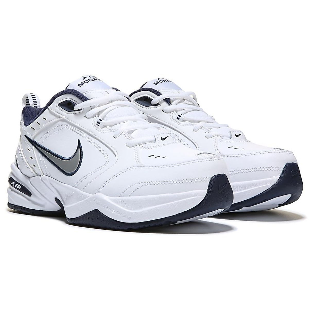 NIKE Men's Walking, White Silver Metallic Navy Blue, 9