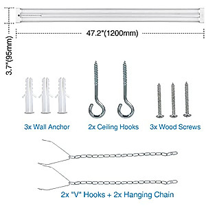 ZJOJO Linkable LED Shop Light for Garage, LED Shop Light 42W [250W Equivalent] 5000lm 4FT, 6000-6500K Daylight White, 5-Year-Warranty, Shop Lights with Pull Chain (ON/Off) for Office Warehouse-(1PK)