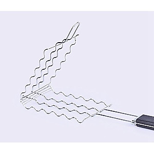 BBQ Sausage Grilling Basket Picnic Grill Rack for 6 Hot Dog Metal Mesh Baskets Portable Barbecue Tool BBQ Accessories