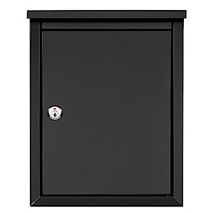 ARCHITECTURAL MAILBOXES 2580B-10 Chelsea Black Locking Wall Mount Mailbox, Medium, Black
