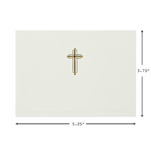 Hallmark Religious Blank Cards, Gold Cross (20 Cards with Envelopes)