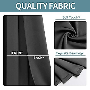 ChrisDowa Grommet Blackout Curtains for Bedroom and Living Room - 2 Panels Set Thermal Insulated Room Darkening Curtains (Dark Grey, 42 x 63 Inch)