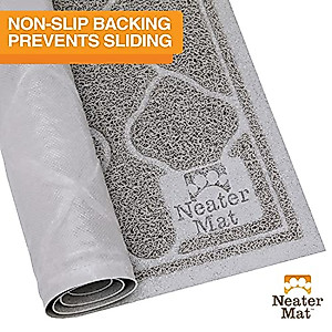Neater Pets Neater Mat Litter Trapping Mat, Thick & Durable Material Catches Mess from Kitty Litter Box to Protect Floors, Soft on Cats Paws, Anti-Skid Backing, Easy to Clean, Grey, 20" x 30"