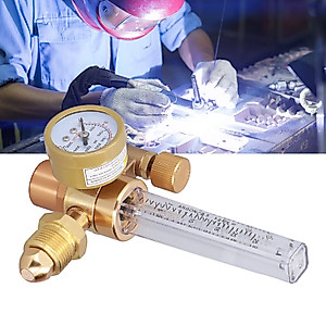 Tyenaza CO2 Argon Flowmeter and Regulator, Welder Gas Regulator Gauge Argon Flow Meter Valve MIG Flowmeter Brass Welding Accessory