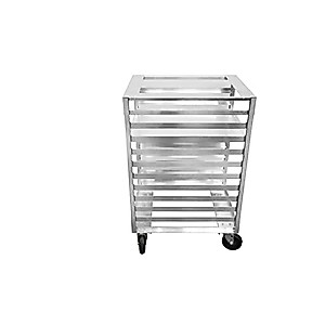 SHOPCraft 10 Tier Bun Pan Rack, Commercial Aluminum Speed Rack With Heavy Duty Plate Casters And Non-Marking Polyolefin Wheels, Food Service Sheet Pan Rack