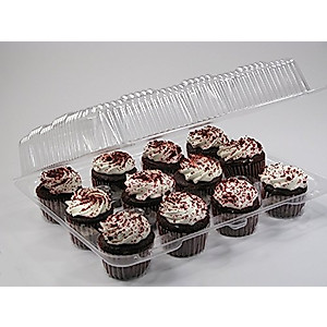 12 Compartment plastic Cupcake Boxes 12 Cavity Cupcake Container,12 Cupcake Container Cupcake Box, 12 Compartment Cupcake Containers disposable dozen cupcake containers (10 12 Pack Cupcake Containers