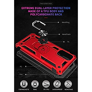 SunRemex Samsung S20 FE Case，Galaxy S20 FE Case with Tempered Glass Screen Protector，Kickstand [Military Grade] 16ft.Drop Tested Protective Cover for Samsung Galaxy S20 FE 5G （2021）.(Red)