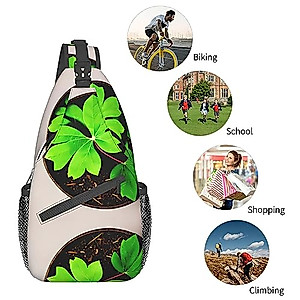 SSIMOO St Patricks Day Leaves Fashion Chest Bag,Travel Bag,Light And Comfortable Satchel-Multi-Purpose Small Backpack