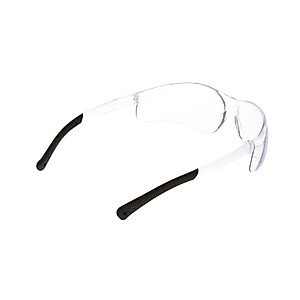 MCR Safety Glasses BK110 Clear Polycarbonate Lens with UV Protection and Scratch Resistant Coating, Soft Non-Slip Temple and Nose Piece, 1 Pair