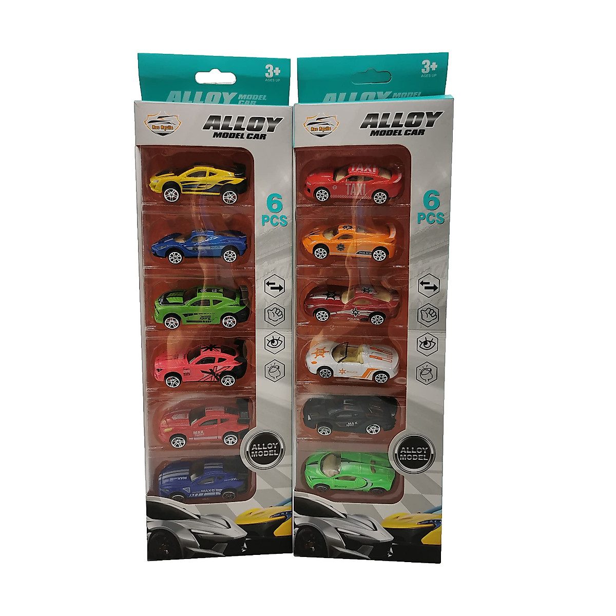 12PCS Cars for Toddlers 1-3, Plastic, with Map Road Signs and Obstacle, Gift for Boys and Girls