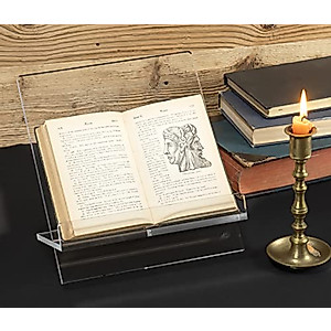 Red Co. Clear Acrylic 2 Piece Cookbook Stand & Recipe Holder for Kitchen Counter, 9.5” x 5” x 11”