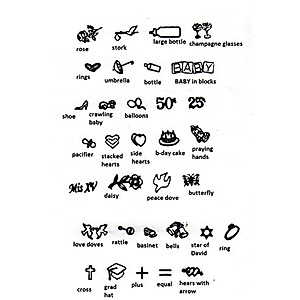 Party Favors Plus Brand Personalized Ribbon 3/8" Satin Silver Edge 50 Made Bows for Weddings Baby Showers etc Favor