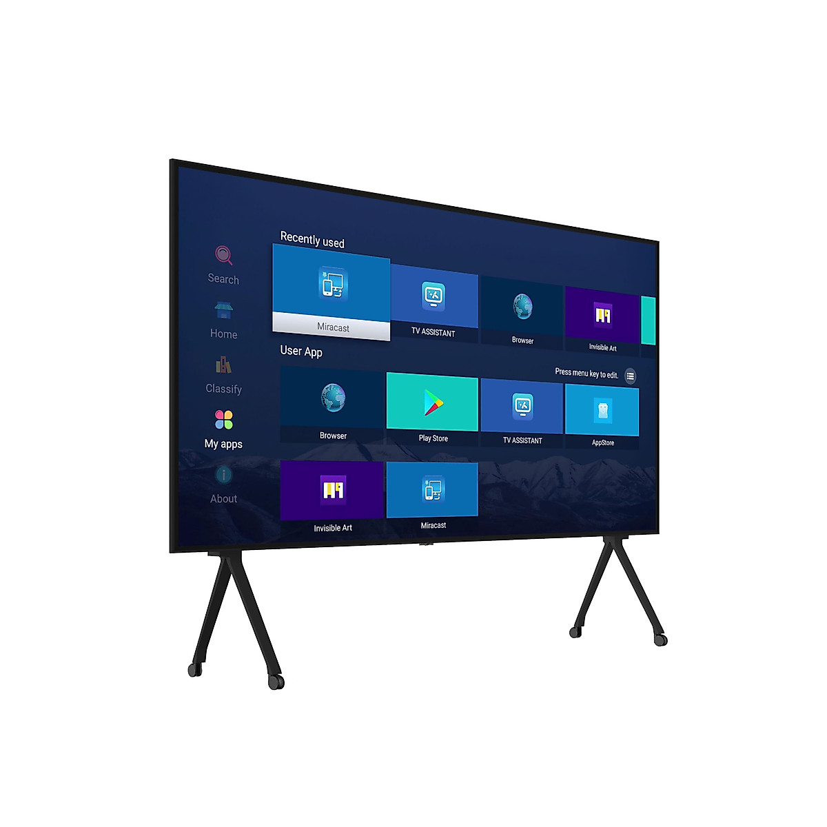 GTUOXIES 98 Inch 4K Mobile Digital Signage TV A+ Panel, Civil, Commercial with Wi-Fi, Ethernet, Bluetooth, HDMI, USB, 178° Visual Angle, 50000h, Ultra HD