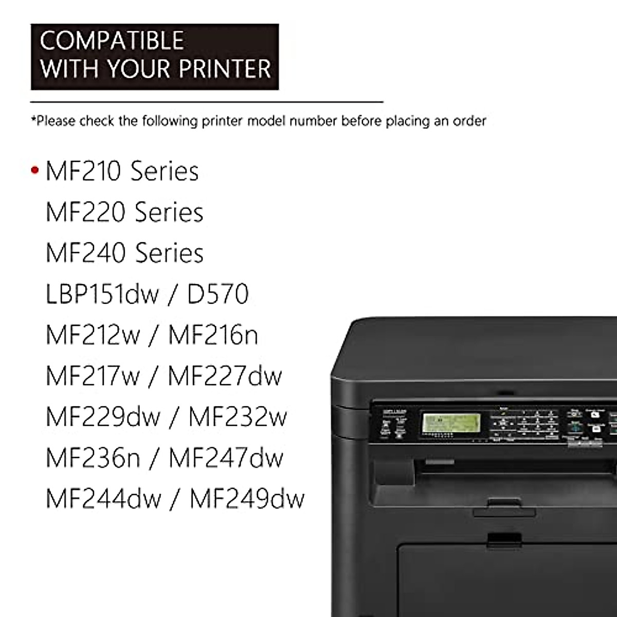 1PK Black Cartridge 137 Toner Cartridge Replacement for Canon 137 imageCLASS MF240 MF247 MF232w MF217w MF212w MF220 MF240 LBP151dw MF249dw MF236n MF212w Printers Toner.