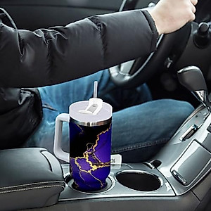 RPLIFE Abstract Watercolor Purple Stainless Steel Tumbler, Insulated Coffee Cups with Lids, Coffee Tumbler for Women