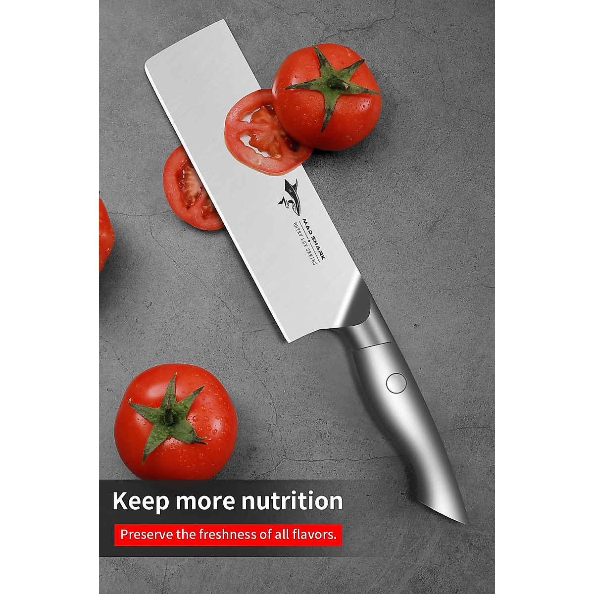 MAD SHARK Nakiri Vegetable Chef Knife 7 Inch, Razor Sharp Usuba Knife, Multipurpose Chopping Knife with Precision and Beauty, for Home and Kitchen