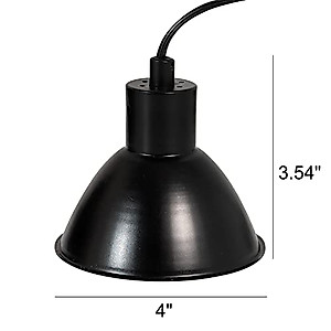 Protover Reptile Lamp Fixture 4 Inches Cap Lamp Fixure, Wider Irradation Range with Hanging Hook & Spring Clip, Halogen Mini Dome Lamp for Reptiles Terrarium and Aquarium