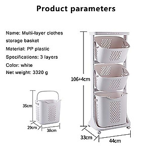 Bretoes Laundry Basket Bathroom Multi-layer Clothes Storage Basket Household Bathroom Simple Storage Shelf Kitchen Shelf Fruit Stand