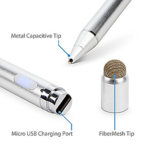 BoxWave Stylus Pen Compatible with Acer ConceptD 7 Ezel (CC715-71) - AccuPoint Active Stylus, Electronic Stylus with Ultra Fine Tip for Acer ConceptD 7 Ezel (CC715-71) - Metallic Silver
