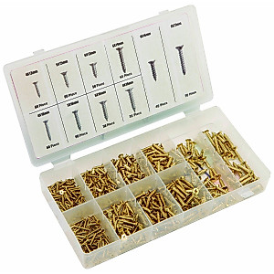 Storehouse 67678 500 Piece Brass Plated Wood Screw Assortment