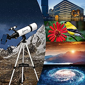 ABOTEC Telescope, 80mm Aperture Telescopes for Adults Astronomy & Kids & Beginners, Portable 500mm Refracting Telescope (25X-250X) with an Adjustable Tripod, a Bag, a Phone Adapter & a Wireless Remote