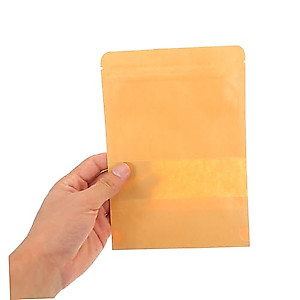 VOSAREA Kraft Paper Food Packaging Bags 50pcs Reusable Freezer Resealable Bags for Snack
