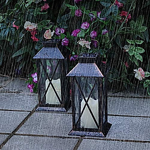 Solar Lantern, Outdoor Hanging Solar Lights Waterproof LED for Porch Garden Patio Pathway Deck Yard(2 Pack)