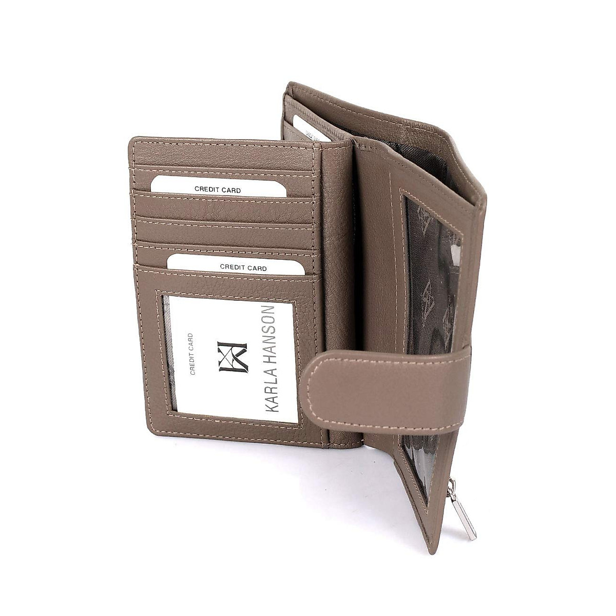 Karla Hanson Women's RFID Blocking Leather Wallet Medium (Black)