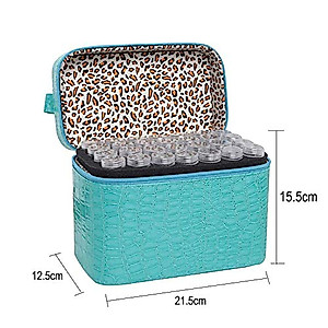 84 Slots Diamond Embroidery Box PU Diamond Painting Accessory Storage Case Container DIY Art Craft Jewelry Beads Sewing Pills Organizer Holder Clear Plastic Beads Cross Stitch Zipper Storage Bag Boxes