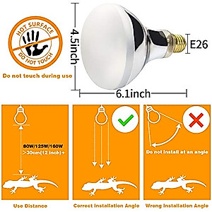 LUCKY HERP 160 Watt UVA+UVB Vapor Heat Lamp Bulb, High Intensity Self-Ballasted Heat Basking Lamp/Bulb/Light for Reptile and Amphibian, Sun Lamp for Bearded Dragon Lizard Turtle