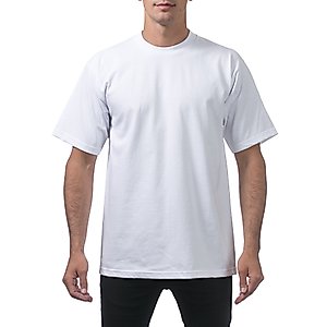Pro Club Men's Heavyweight Cotton Short Sleeve Crew Neck T-Shirt, White, 3X-Large