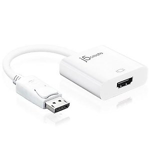J5 Create Jda154 Display Port to HDMI Adapter Cable White