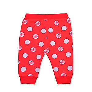Hello Kitty Baby Girls 2 Piece Red Polka Dot Print Creeper, Pants, and Hat with Ears 3 Piece Set for Newborn and Infants
