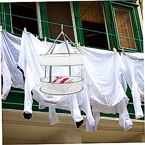 BioNyt 3 Pcs Beauty Sponge Drying Blue Hanging Clothes Drying Rack Containers for Clothes Round Laundry Basket Makeup Brush Drying Basket Laundry Hanging Mesh Rack Foldable Sweater Dryer (Color : Mat