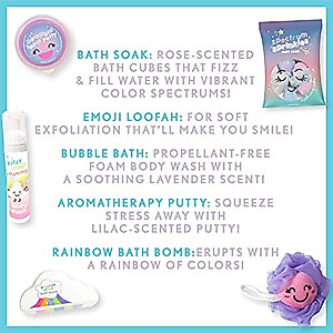 Just My Style MoodJoy Soak in Spirits Bubbly Bath Time Set by Horizon Group USA, Bath Spa Essentials, Lavender Bubble Bath, Rose Bath Soak, Magic Rainbow Bath Bomb, Aromatherapy Bath Kit, Bath Set
