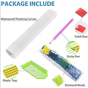 Full Drill Beautiful Guardian Angel Girl Square Diamond Painting by Number Kits for Praying Girl Adults Crystal Rhinestone Cross Stitch Beautiful Pictures for Wall Decor Gift 30x40cm/11.8x15.8inch