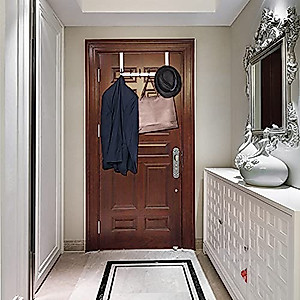 YUMORE Over The Door Hooks, SUS304 Stainless Steel Heavy Duty Door Hanger for Coats Robes Hats Clothes Towels, Hanging Towel Rack Organizer, Easy Install Space Saving Bathroom Hooks, Brushed Finish