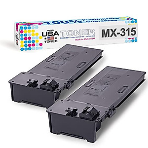 MADE IN USA TONER Compatible Replacement for Sharp MX315NT, MX-M265N MX-M266N, MX-M315N, MX-M316N, MX-M356N (Black, 2-Pack)