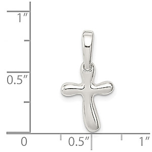 Auriga Fine Jewelry 925 Sterling Silver Tiny Freeform Cross Pendant, (L- 23 mm, W- 12 mm) Gift for Women