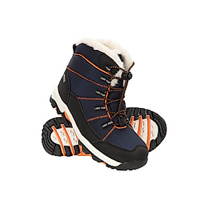 Mountain Warehouse Comet Kids Waterproof Snowboots -Warm Winter Shoes Navy Kids Shoe Size 13 US