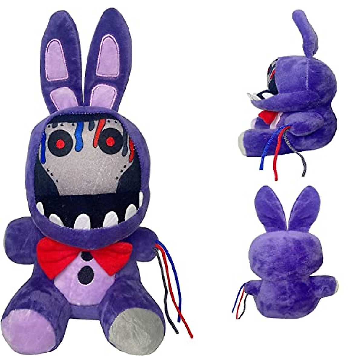 ULTHOOL FNAF Withered Purple Bunny Plush Toys, 11 Inches FNAF Security Breach Bonnie Doll, Collectible Nightmare Freddy Plush Toys for Kids Fans (Withered Purple Bunny)