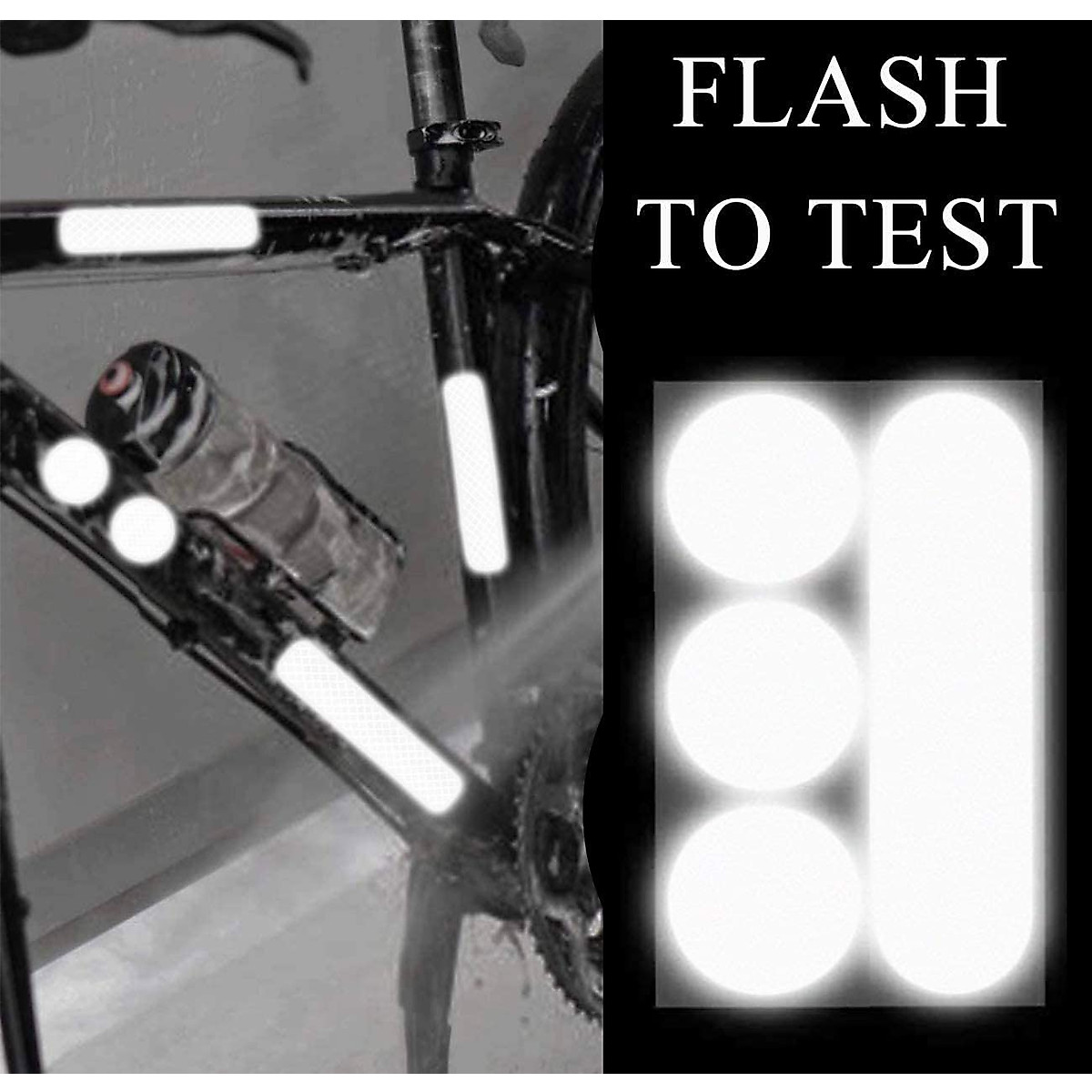 KOOUMOS 30pcs Reflective Decals Reflective Stickers Safety Warning Sticker Tapes Waterproofsp High Intensity Night Visibility Adhesive for Helmets Motorbike 1.18 x 3.25 Inch(3x8cm)