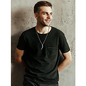 FaithHeart Italian Horn Pendant Necklace for Women Men Sturdy Stainless Steel Cornicello Necklace Protection Necklace Chains with Pendant Italian Charm Talisman with Gift Box