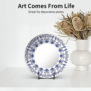 Kruodop 3 Pack Plate Stands for Display, 4 Inch Plate Holder Display Stand, Metal Frame Holder Stands for Book, Pictures, Photo Easel, Tabletop Art