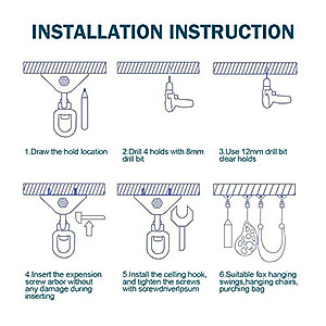 Aimbinet Heavy Duty Swing Hangers Permanent Antirust Stainless Steel 304 Porch Swing Springs Hanging Set of 2 for Yoga Hammock Chair Sandbag Swing Single Hold up 550lbs