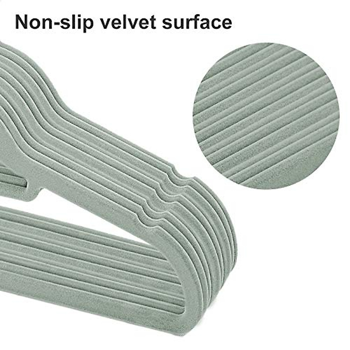 Premium Velvet Suit Hangers 50 Pack Non Slip Clothes Hanger, 360 Degree Chrome Swivel Rose Gold Hook Strong and Durable Hold Up to 10 Lbs, Ultra Thin Coat Hangers(Matcha Green)